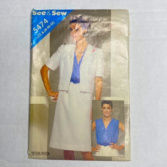 Butterick | Other | Butterick See Sew 5474 Jacket And Front Wrap Bodice ...